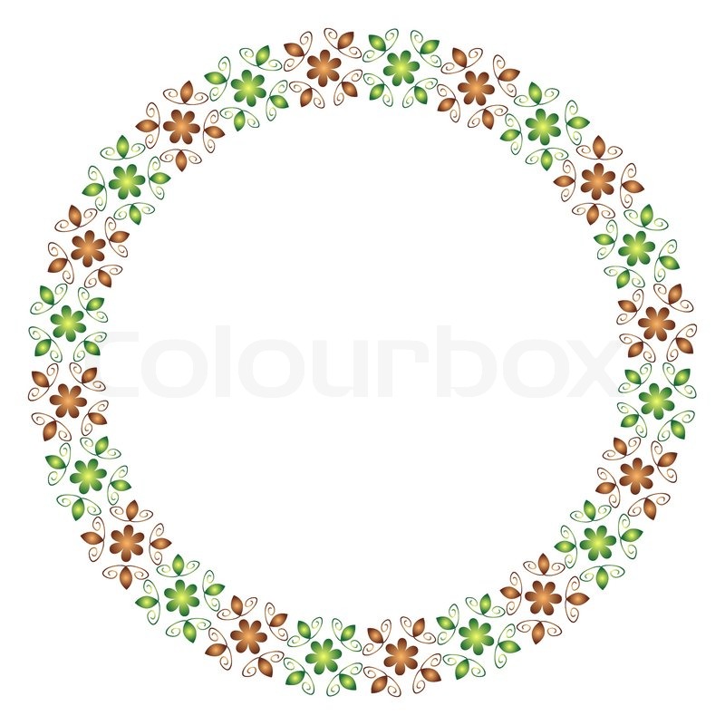 Decorative round floral framework with ... | Stock vector | Colourbox