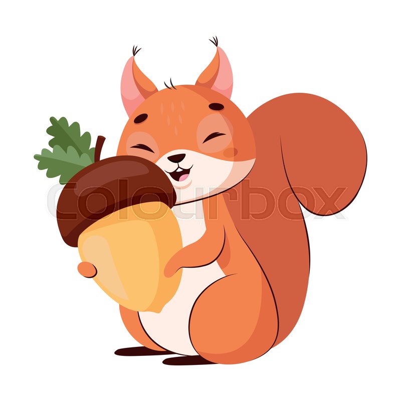 Squirrel With Acorn Clipart