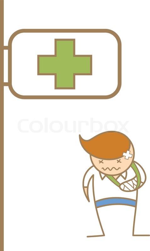 Cartoon character of man broken his ... | Stock vector | Colourbox