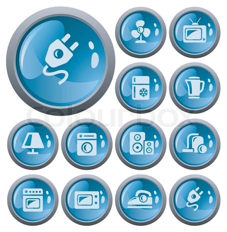 Home electronics button set | Stock vector | Colourbox