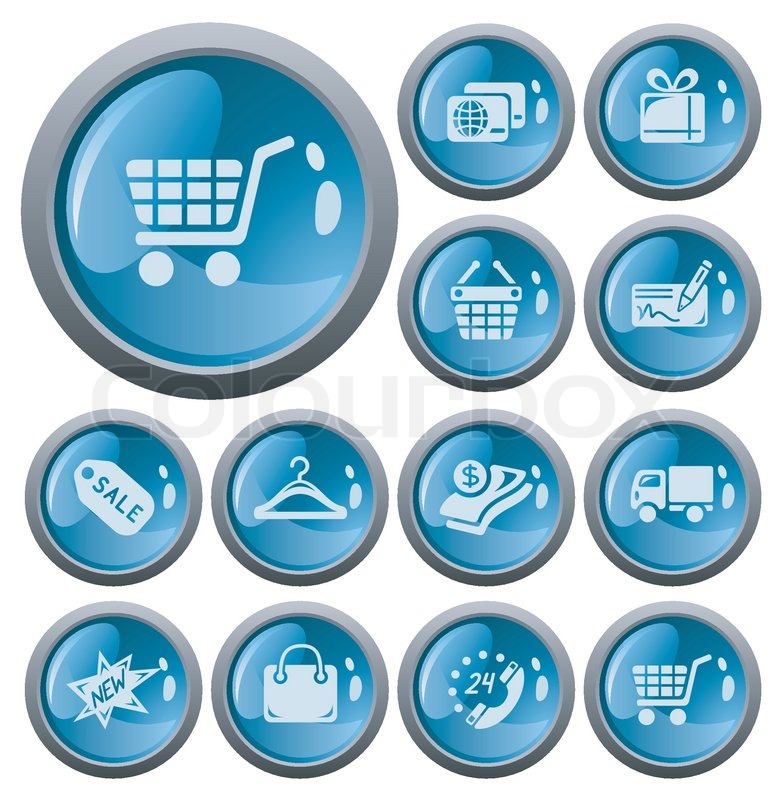 Shopping button set | Stock vector | Colourbox