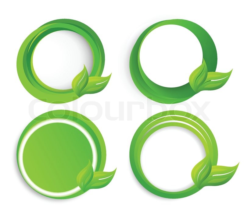 Set of circles with leaves | Stock vector | Colourbox