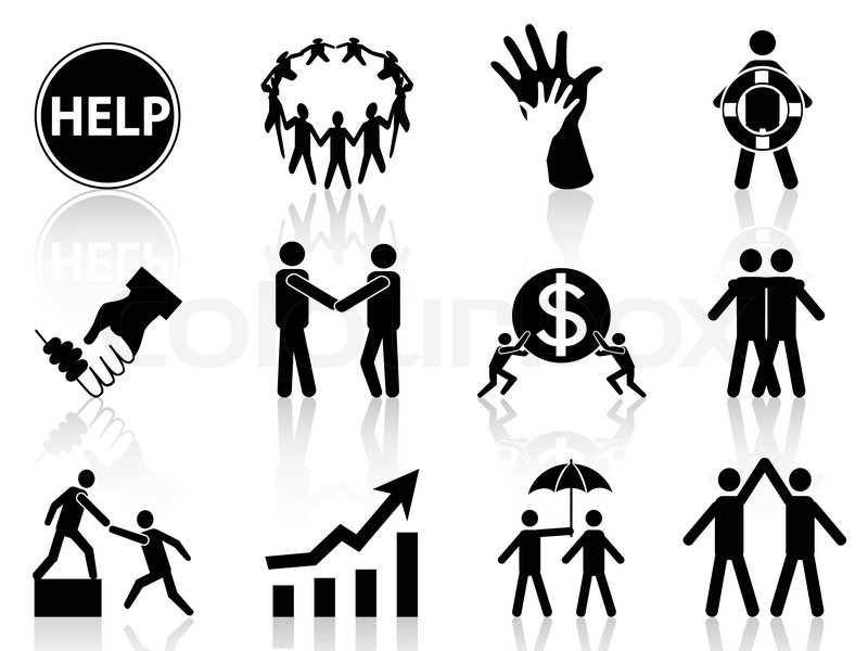 Business help icons | Stock Vector | Colourbox