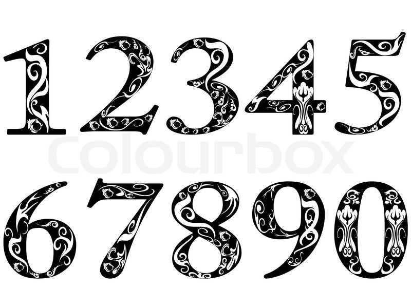 Pattern numbers | Stock vector | Colourbox