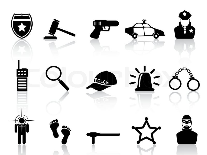 Police icons set | Stock vector | Colourbox