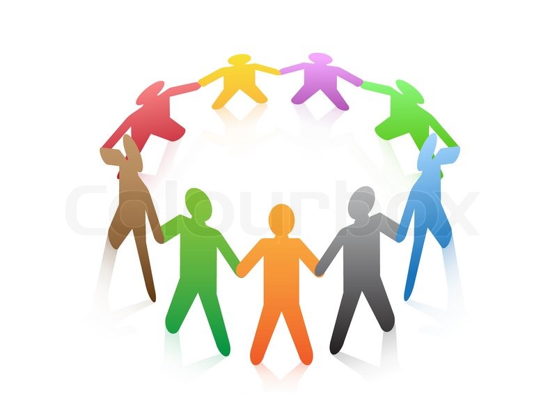 People around a circle | Stock vector | Colourbox