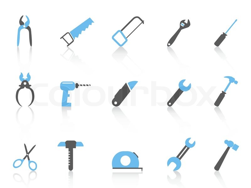 Simple hand tool icons,color series | Stock vector | Colourbox