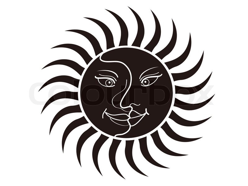 Tribal Sun Face Drawings
