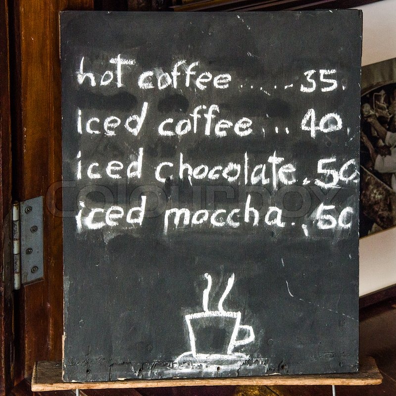 Blackboard Coffee Menu