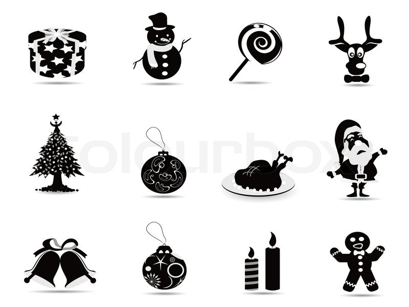 Black christmas icon set | Stock-Vektor | Colourbox