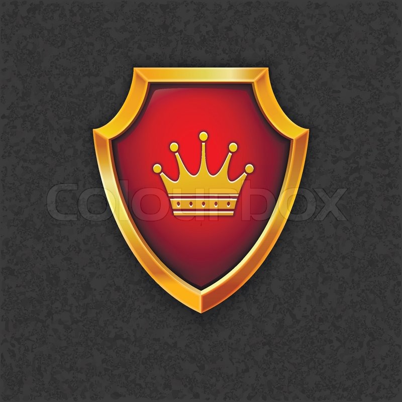 Shield with crown | Stock vector | Colourbox