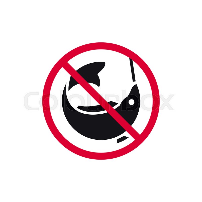 No Fishing Sign Vector