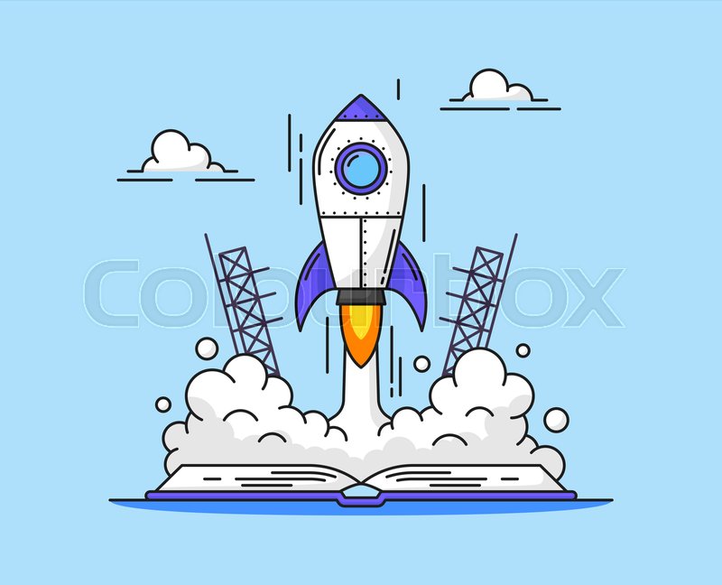 Cartoon Rocket Blast Off