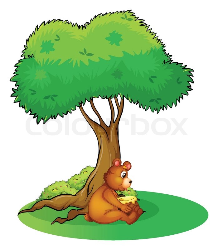 An animal taking a rest under a tree | Stock vector | Colourbox
