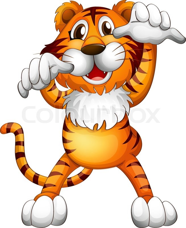 Illustration of a scary little tiger ... | Stock vector | Colourbox