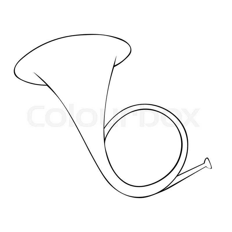 French Horn Drawing