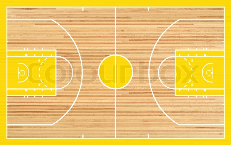 Basketball court floor plan on parquet ... | Stock image | Colourbox