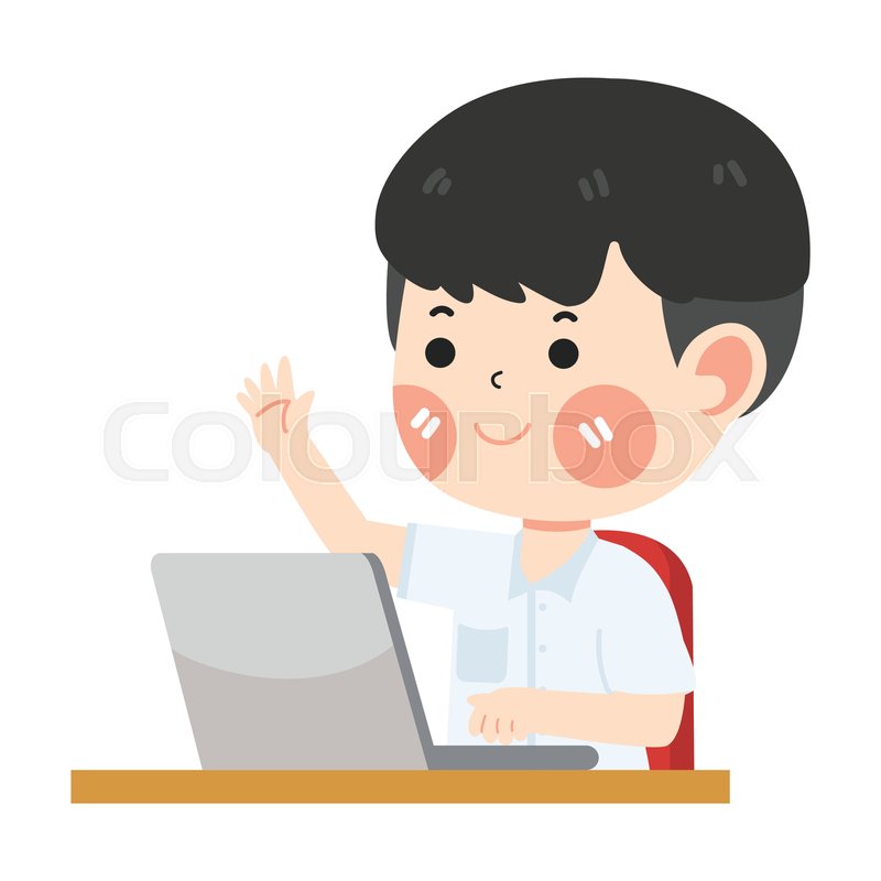 Cartoon Student Working