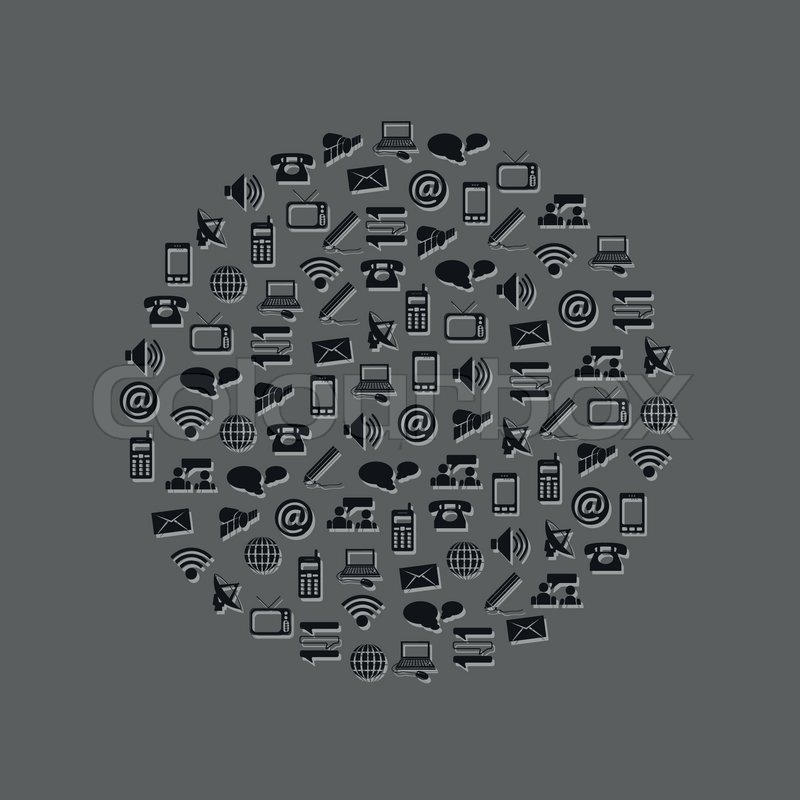 Communication icons in circle | Stock vector | Colourbox