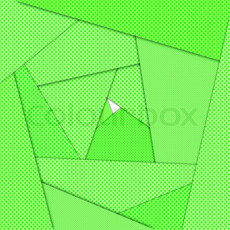 Green origami maze abstract background | Stock image | Colourbox
