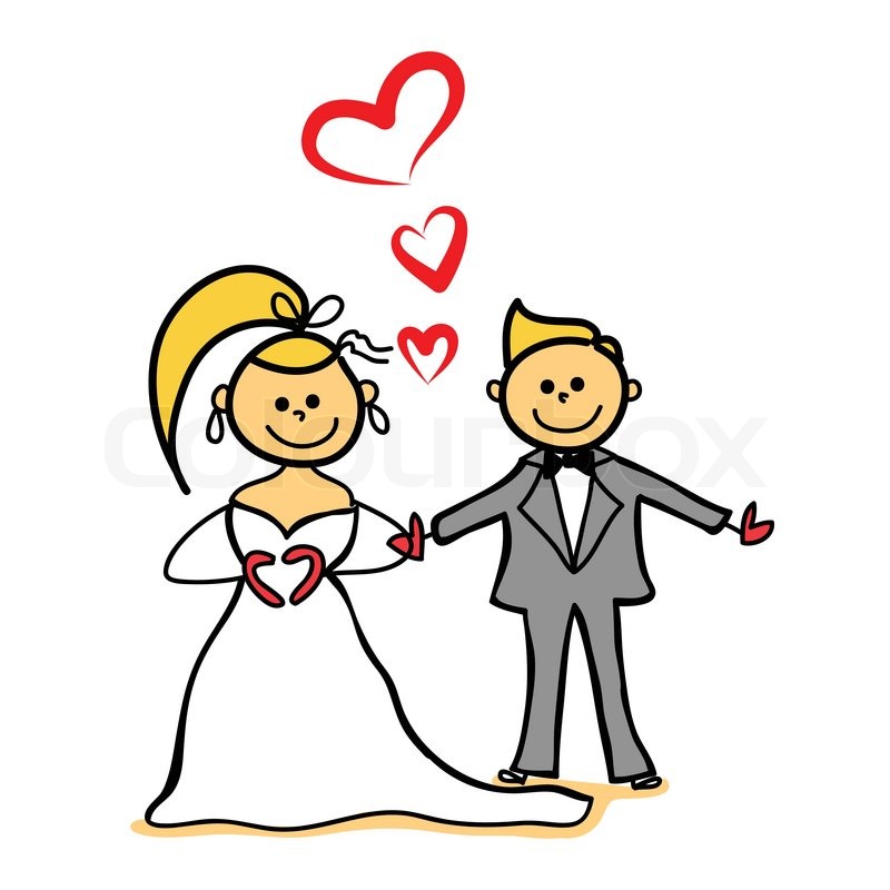 Tegning, bryllup, brud | Stock vektor | Colourbox