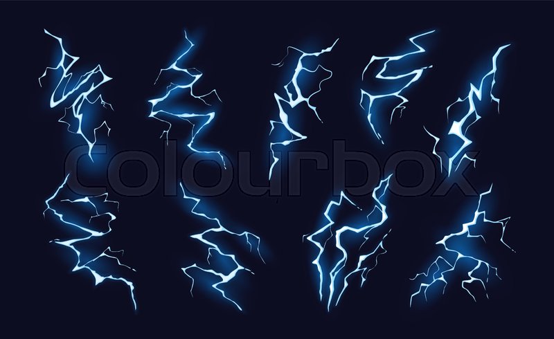Blue Lightning Bolt Cartoon