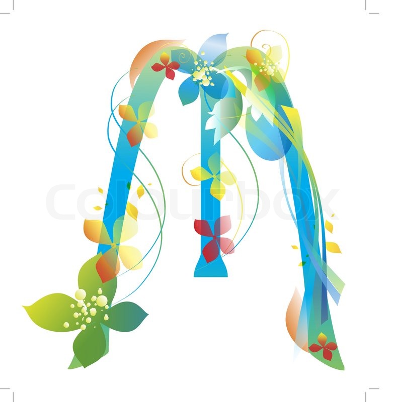 Decorative letter with flowers | Stock vector | Colourbox