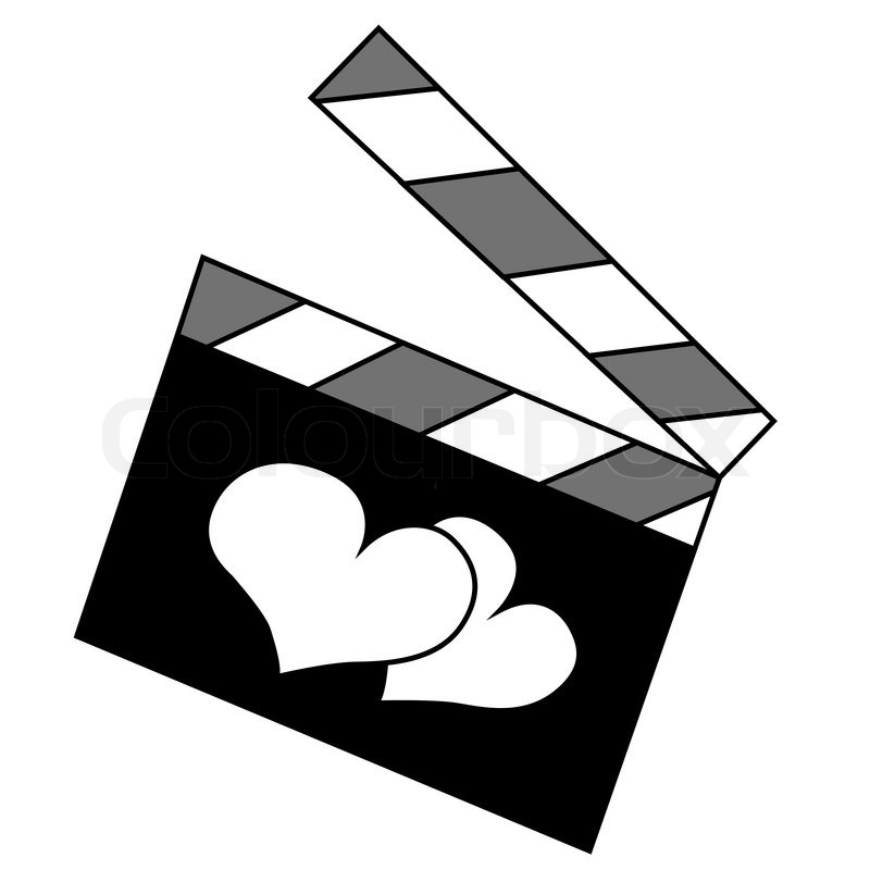 Black outline vector Slate film on ... | Stock vector | Colourbox