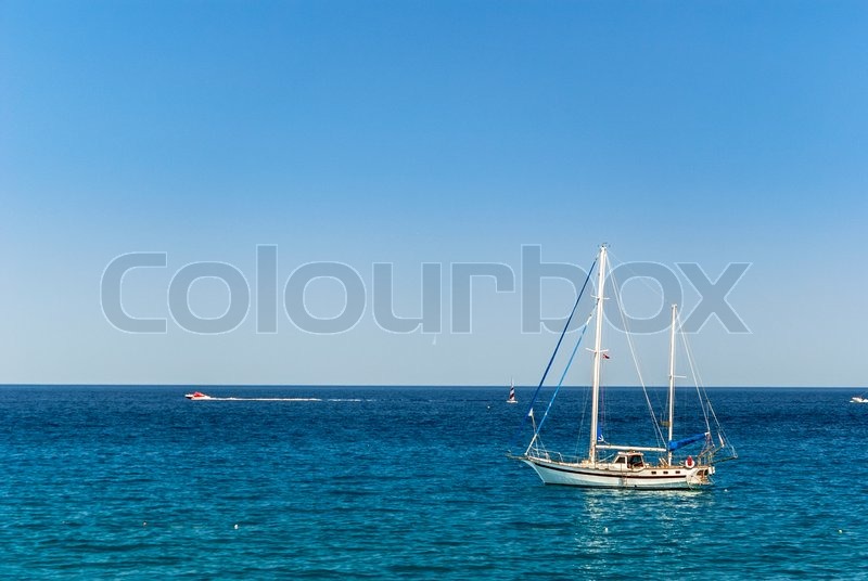 Sailing yacht on the calm sea | Stock image | Colourbox
