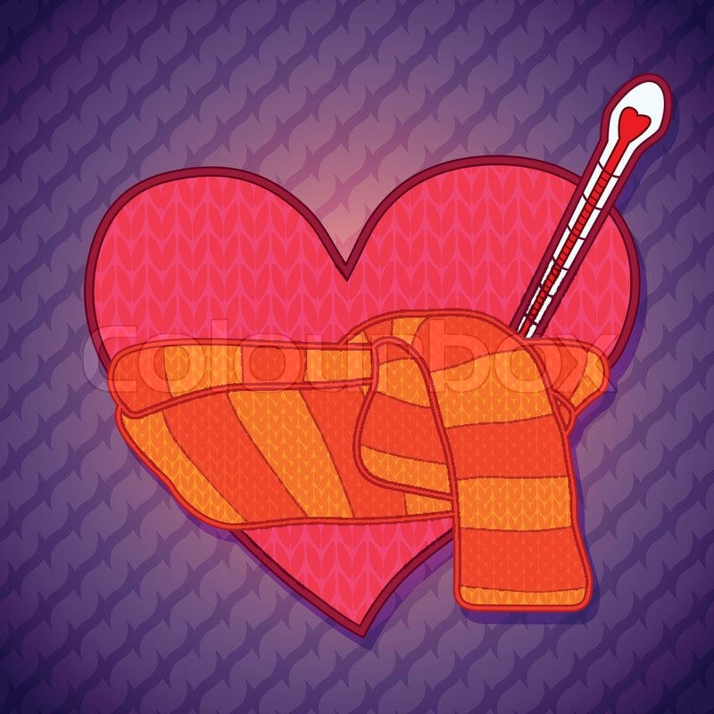 Love fever: symbolic heart emblem ... | Stock vector | Colourbox