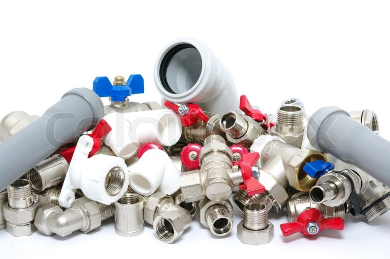 Plumbing fixtures and piping parts | Stock image | Colourbox