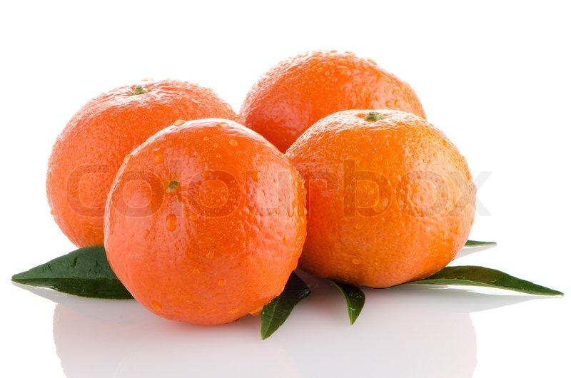 Reife Mandarinen oder Mandarine isoliert ... | Stock Bild | Colourbox