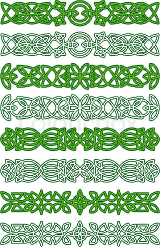 Green celtic ornament elements for ... | Stock vector | Colourbox