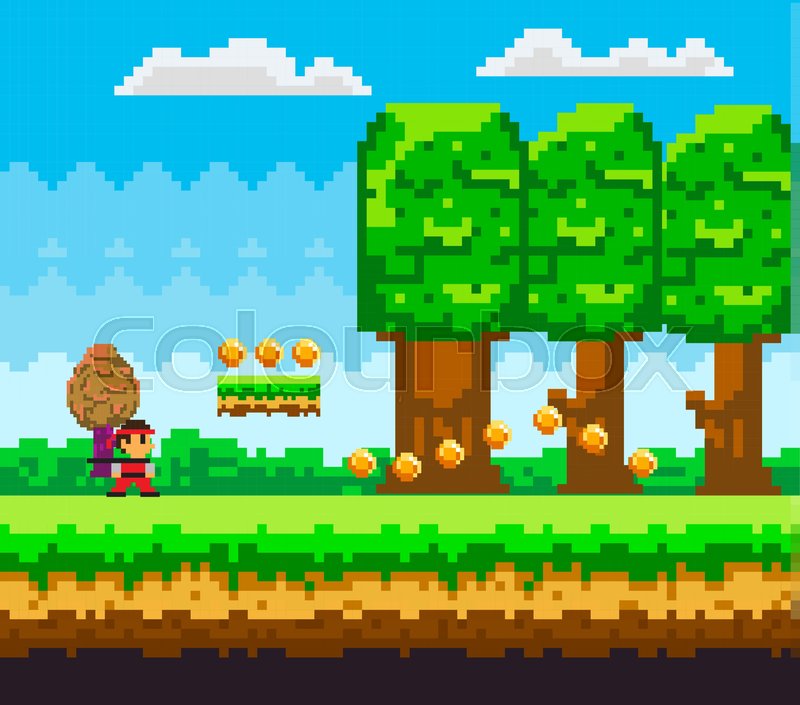 8 Bit Mario Vector