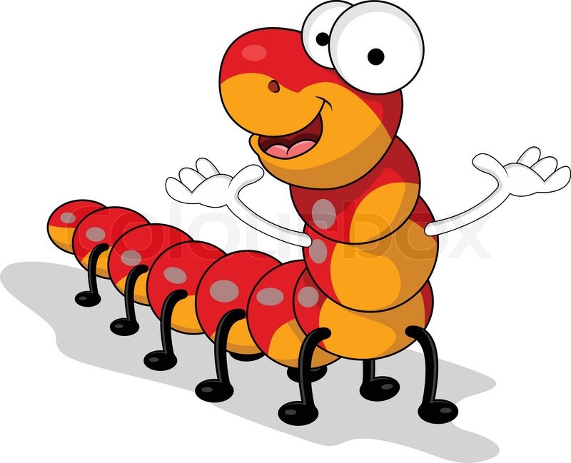 Vector illustration of red worm ... | Stock vector | Colourbox