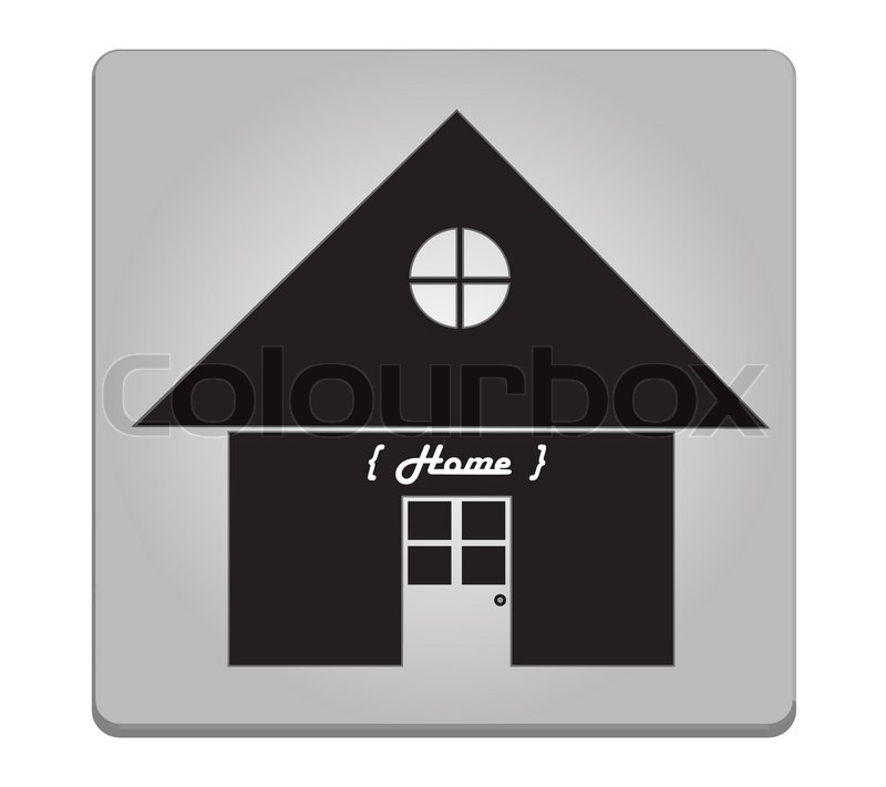 Black House Icon retro style, graphic ... | Stock vector | Colourbox