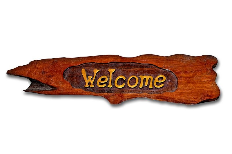 The Old Signboard welcome isolated on ... | Stock Photo | Colourbox