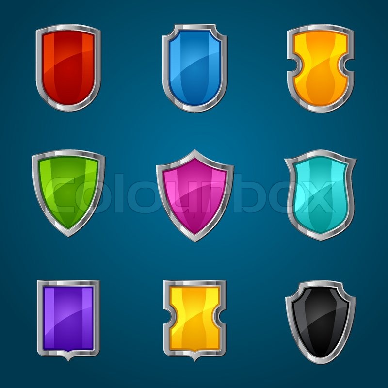 Set of shield icons, symbols and ... | Stock vector | Colourbox