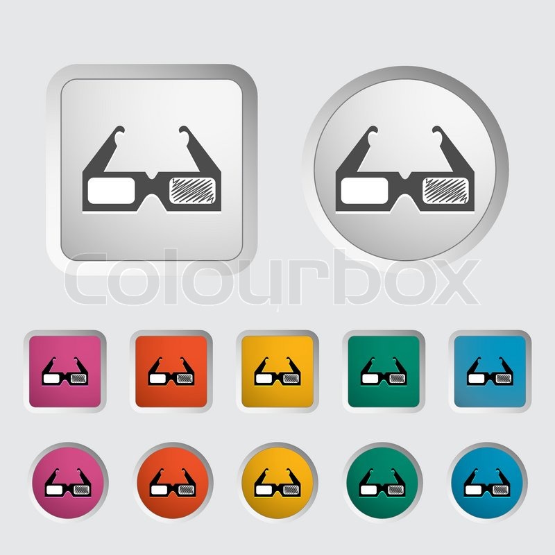 3D-Brille einzelnes Symbol | Stock-Vektor | Colourbox