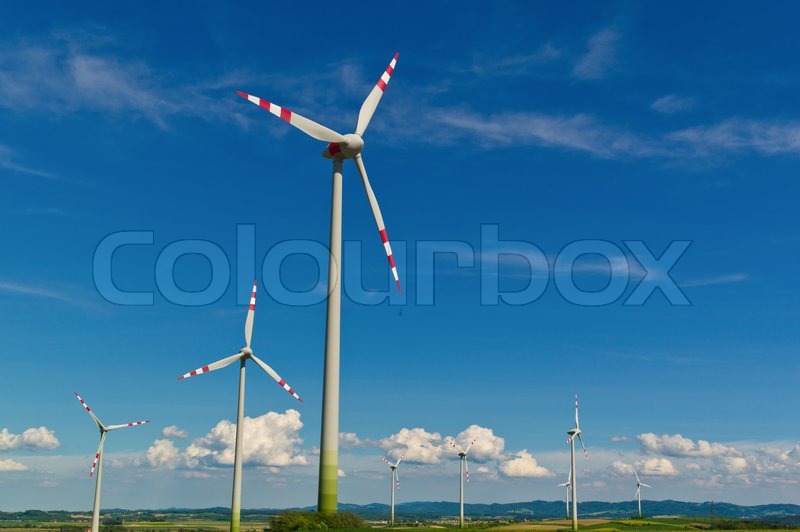 Windrad einer Windkraftanlage zur ... | Stock Bild | Colourbox