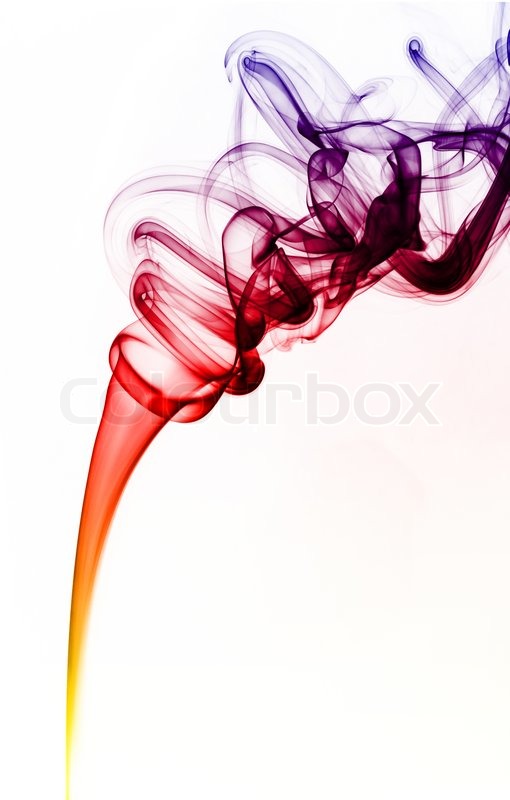 Farbiger Rauch isoliert auf weißem ... | Stock Bild | Colourbox
