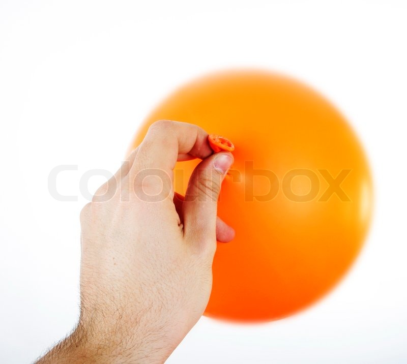 Ballon in a man's hand isolated. | Stock image | Colourbox