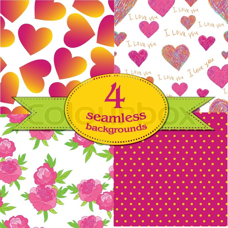 Cute seamless backgrounds | Stock Vector | Colourbox