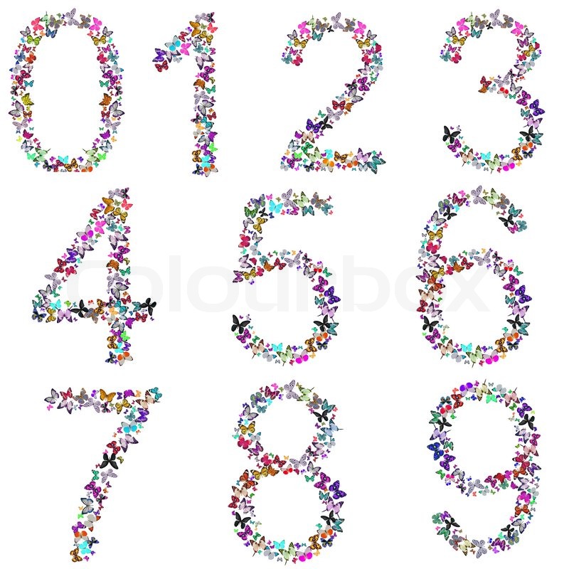 Beautiful multicolored numbers with ... | Stock image | Colourbox