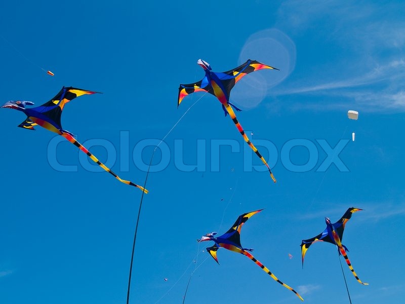 Various Colorful Pterodactyl Kites ... | Stock image | Colourbox