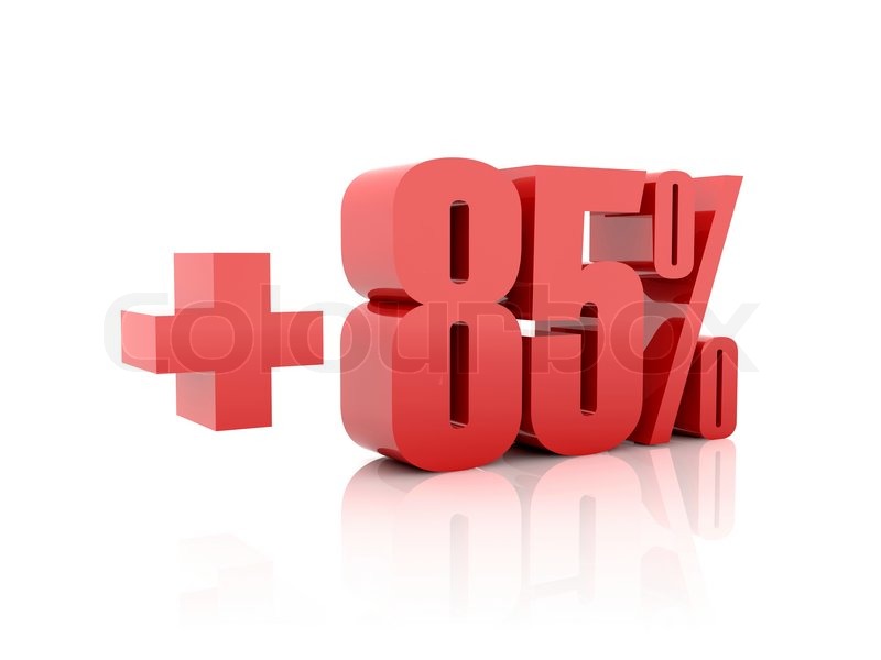 Plus 85 Percent Concept 3D Stock Image Colourbox plus-85-percent-concept-3d-stock-image-colourbox