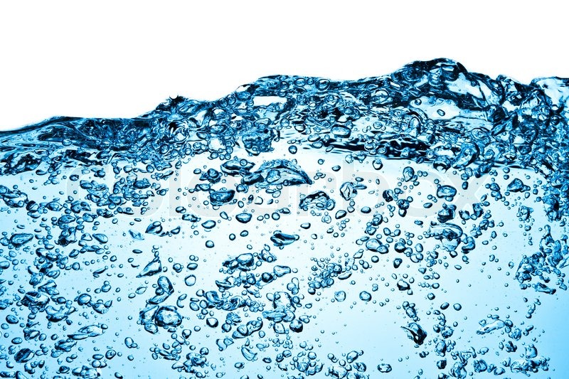 Closeup of bubbles in blue water | Stock image | Colourbox