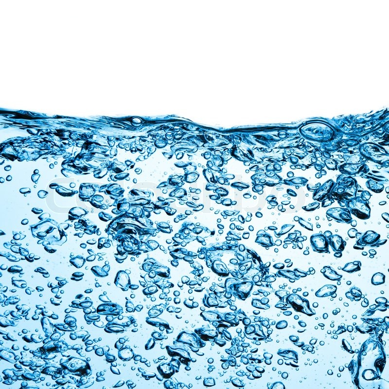 Closeup of bubbles in blue water | Stock image | Colourbox