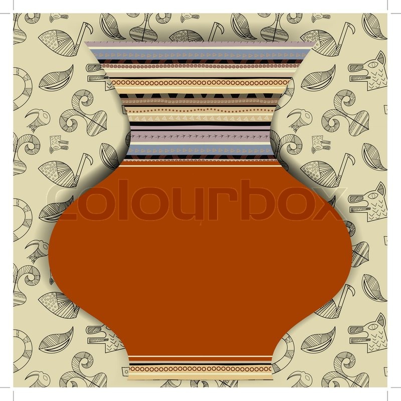 Abstract pot with elements of African ... | Stock vector | Colourbox