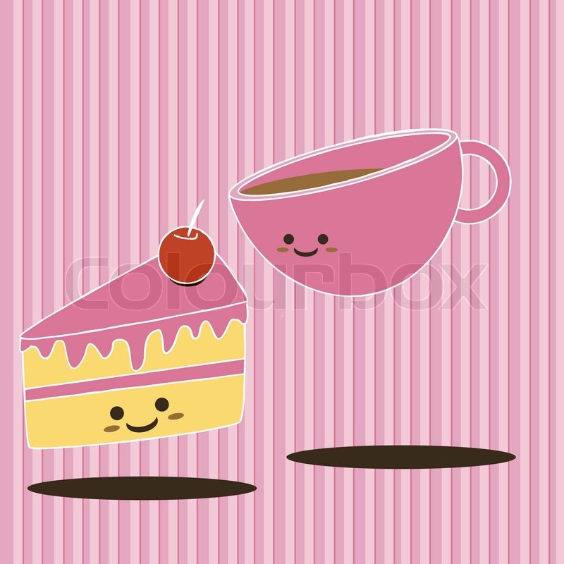 Cartoon Smiling a cup of coffee and ... | Stock vector | Colourbox